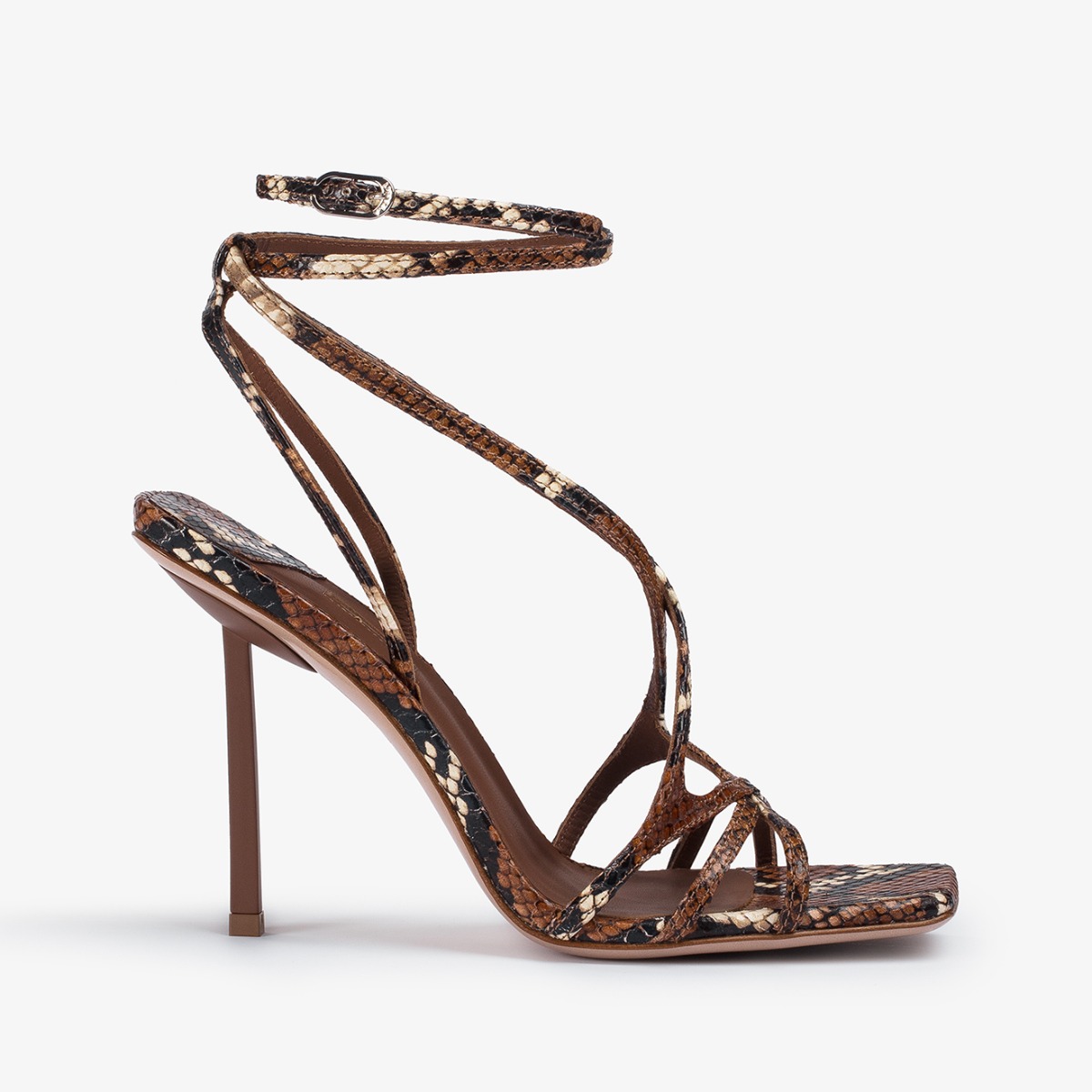 Cuba brown python print leather sandal - Le Silla