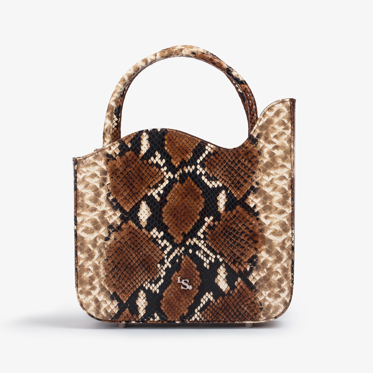 Cuba brown python print leather medium bag - Le Silla