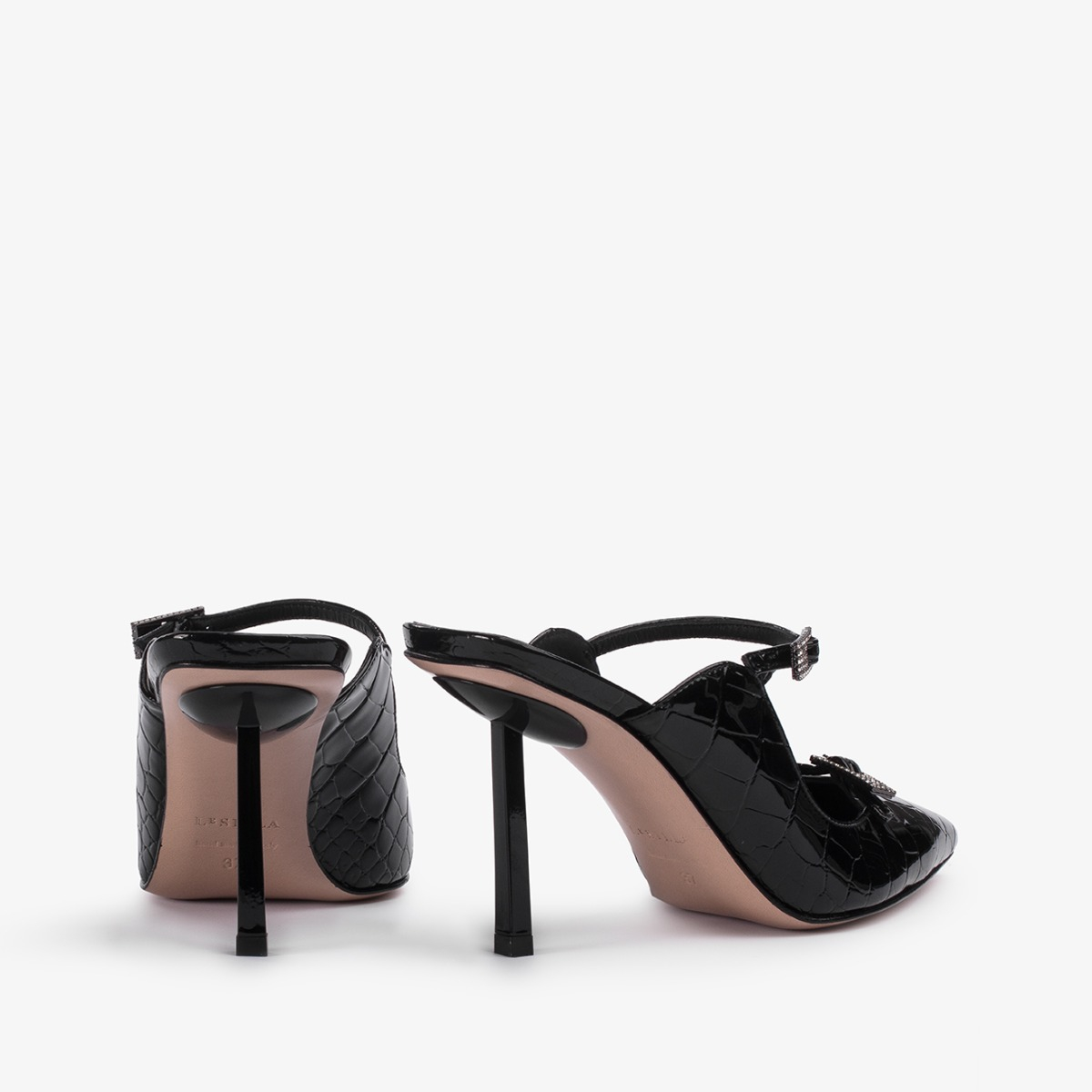 Sabot imprimé crocodile marron foncé - Le Silla